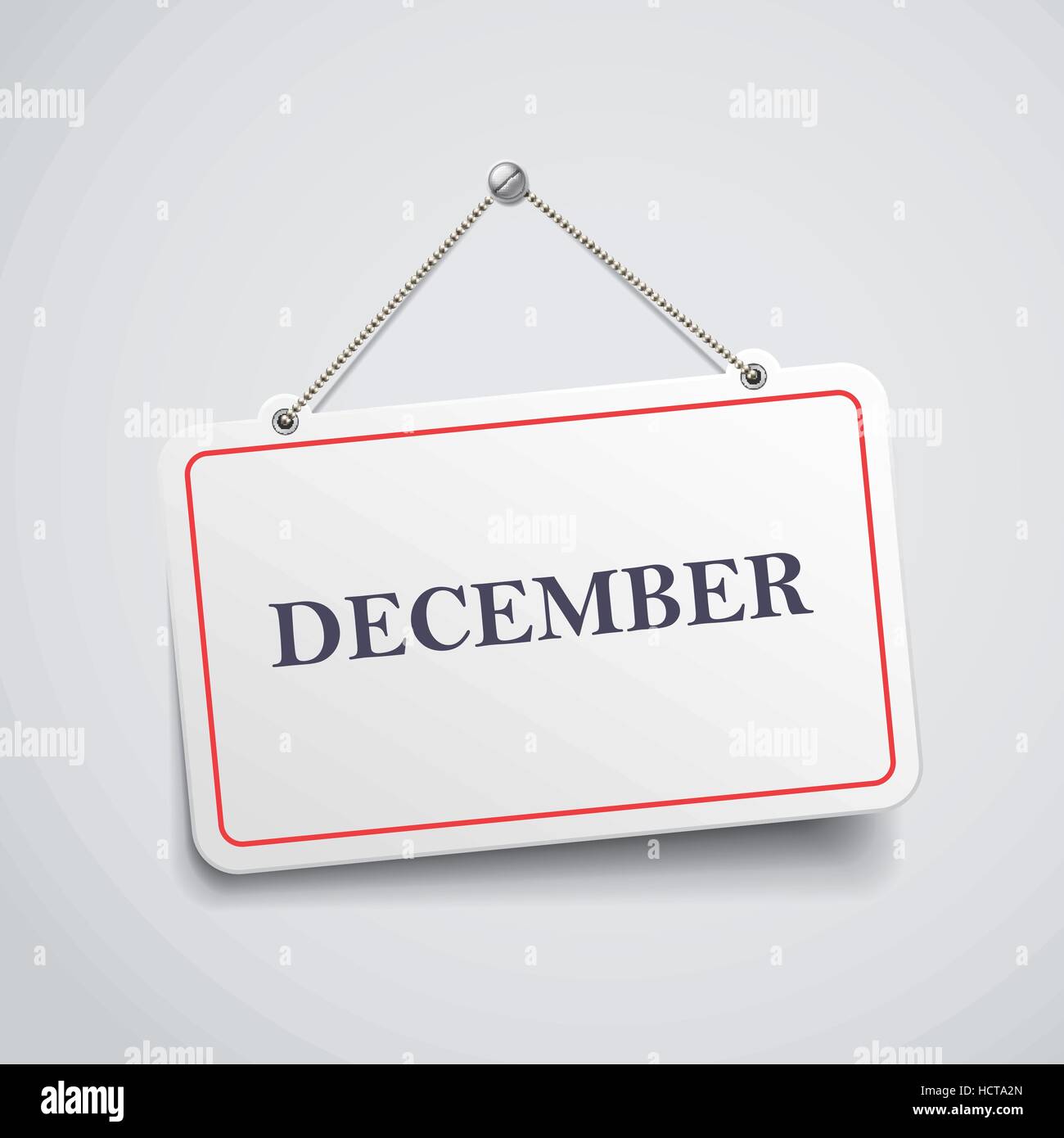 December hanging sign isolated on white wall Stock Vector Image & Art ...