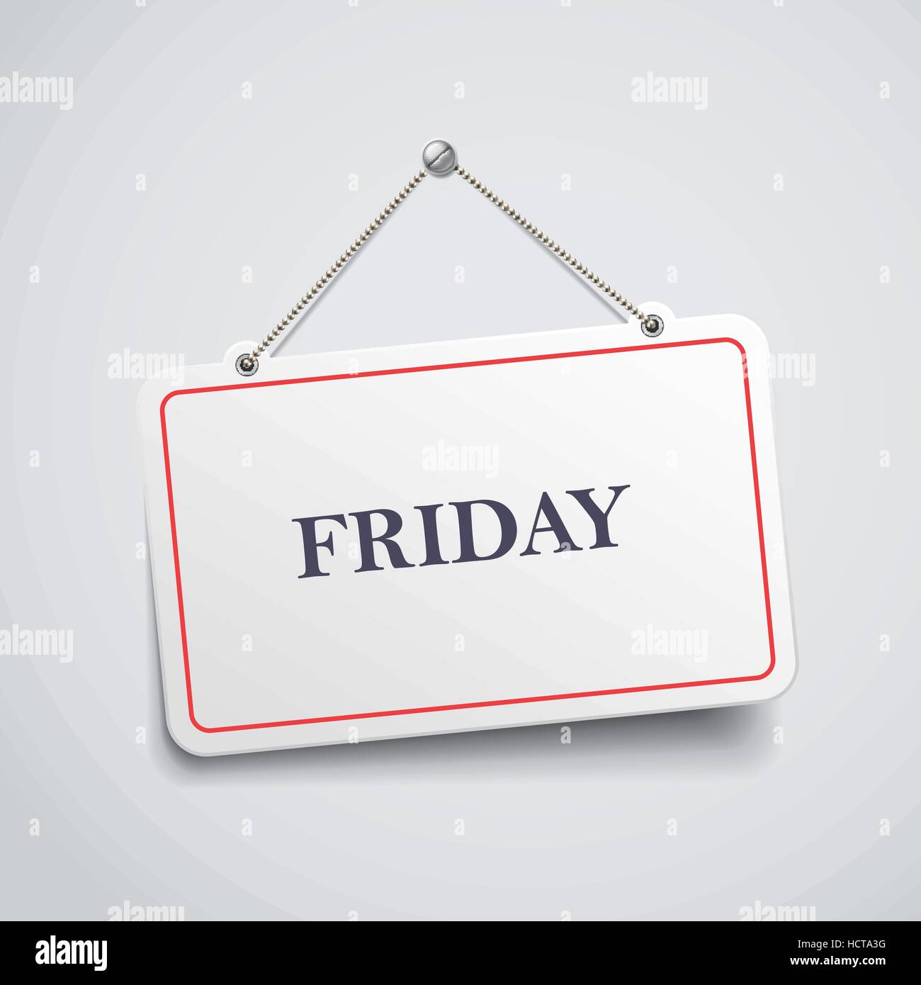 Friday hanging sign isolated on white wall Stock Vector Image & Art - Alamy