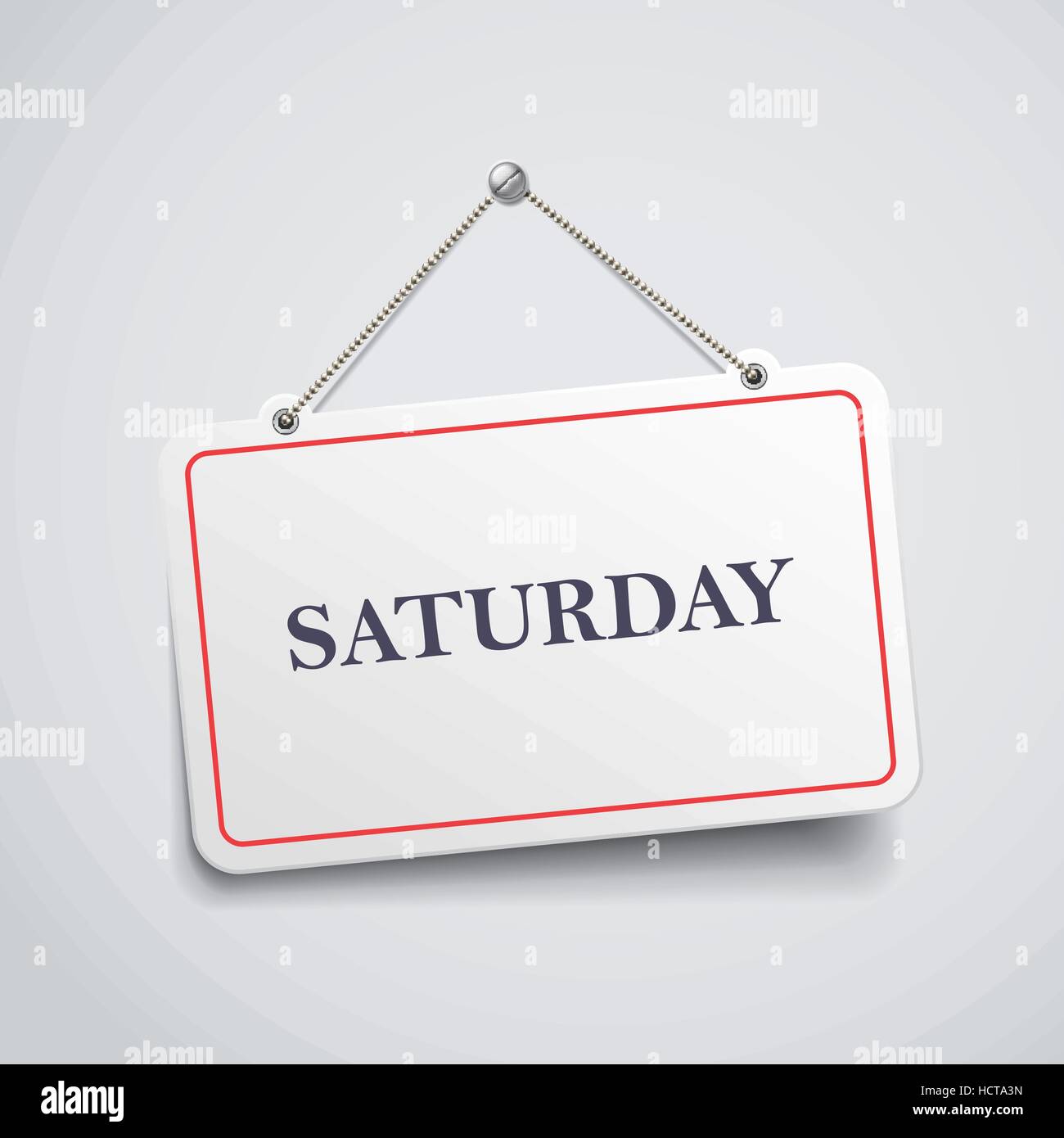 Saturday hanging sign isolated on white wall Stock Vector Image & Art ...