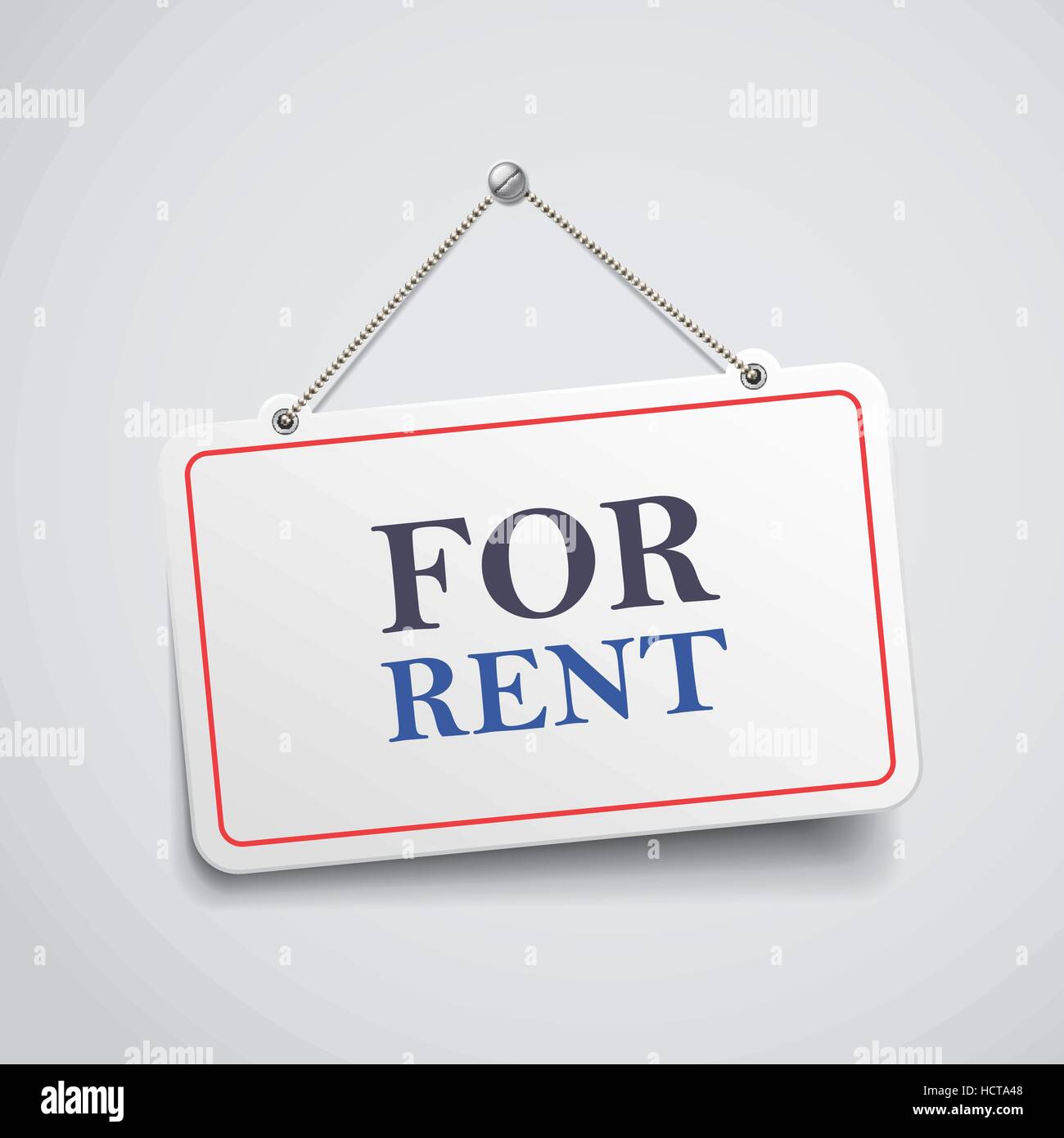 for rent hanging sign isolated on white wall Stock Vector Image & Art ...