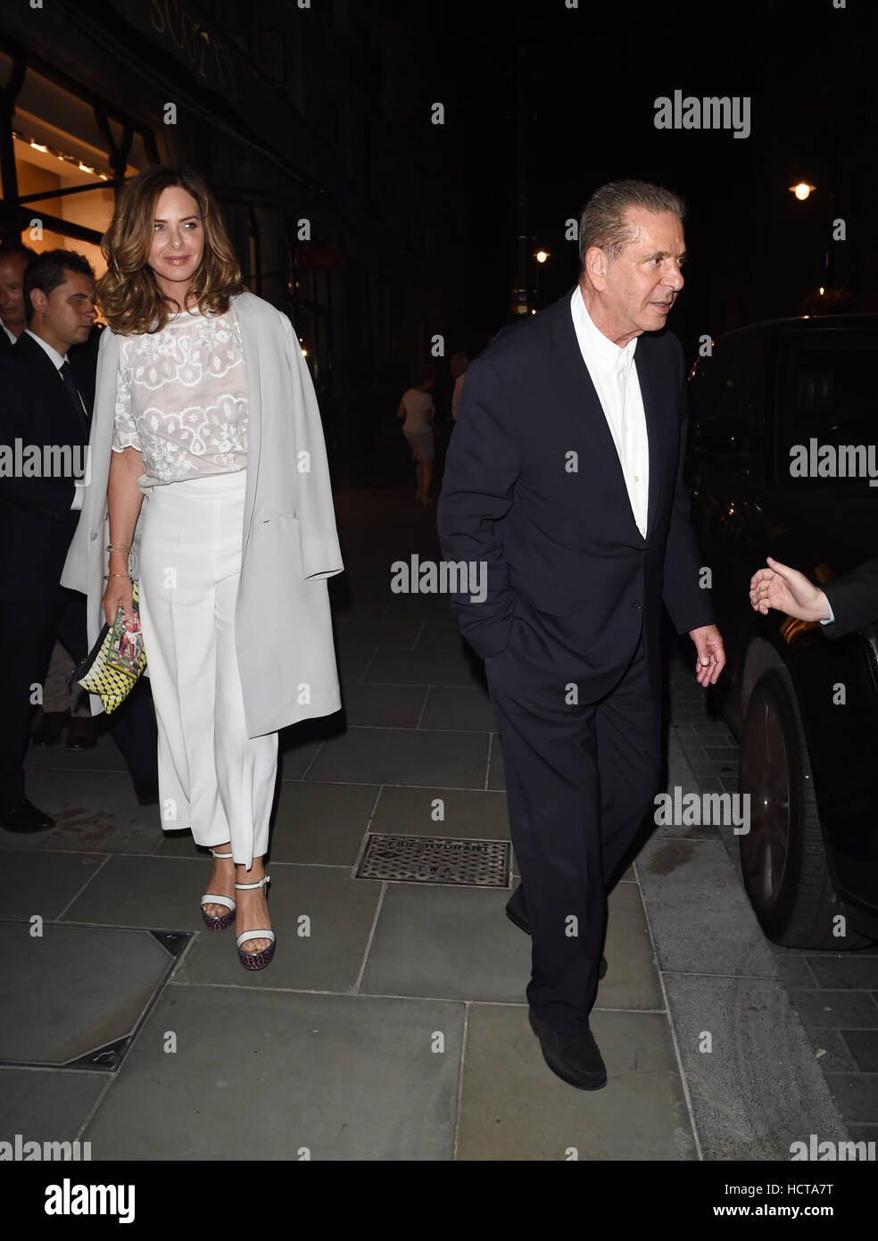 Trinny Woodall and Charles Saatchi dining out at Scott's restaurant ...