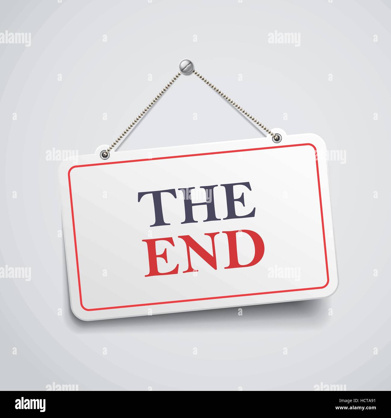 the end hanging sign isolated on white wall Stock Vector Image & Art ...