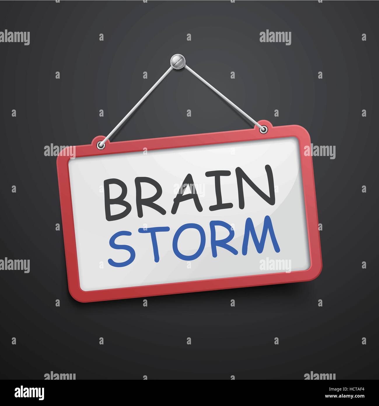 brainstorm hanging sign isolated on black wall Stock Vector Image & Art ...