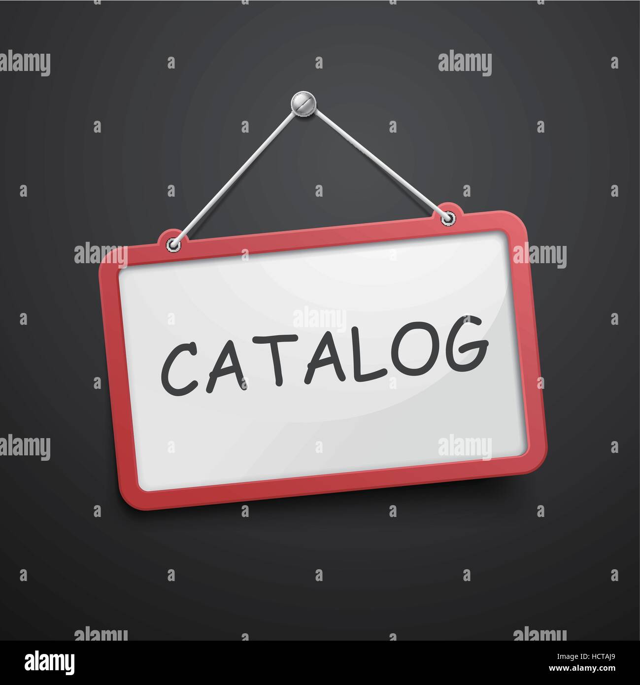 catalog hanging sign isolated on black wall Stock Vector Image & Art ...