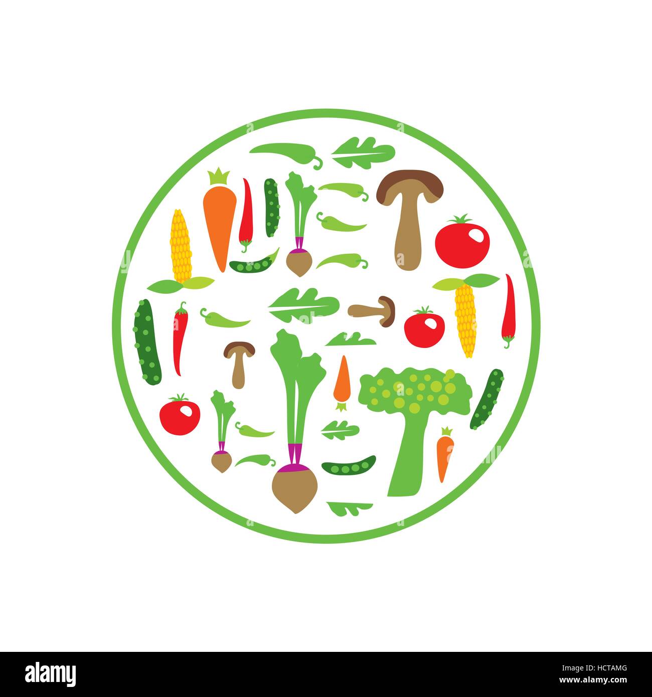 Farm fresh vector logo. Vegetables emblem Stock Vector Image & Art - Alamy