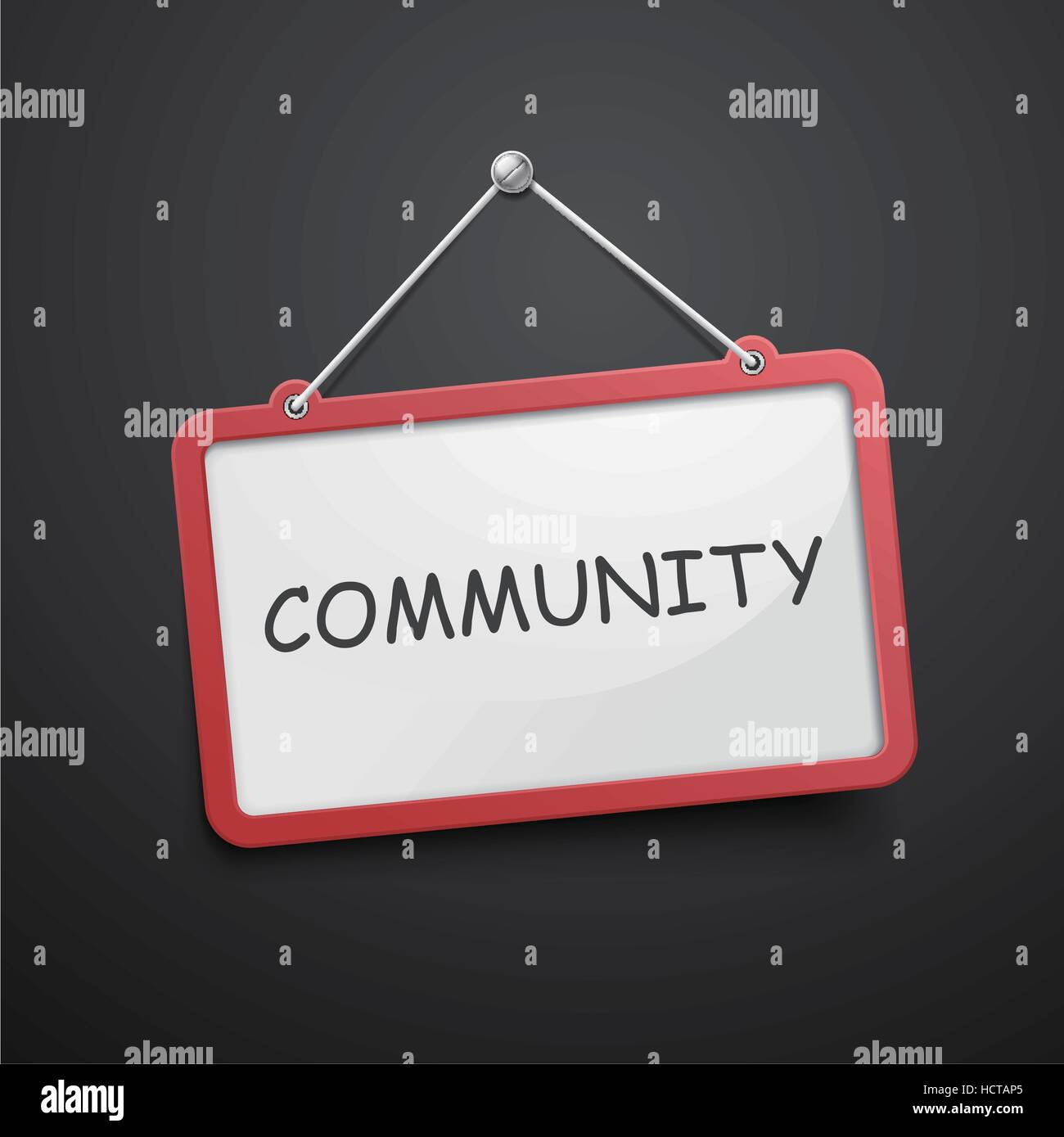 community hanging sign isolated on black wall Stock Vector Image & Art ...