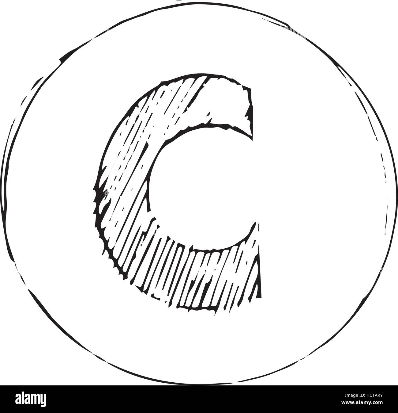 Hand drawn vector letter C logo. Nest logo Stock Vector Image & Art - Alamy