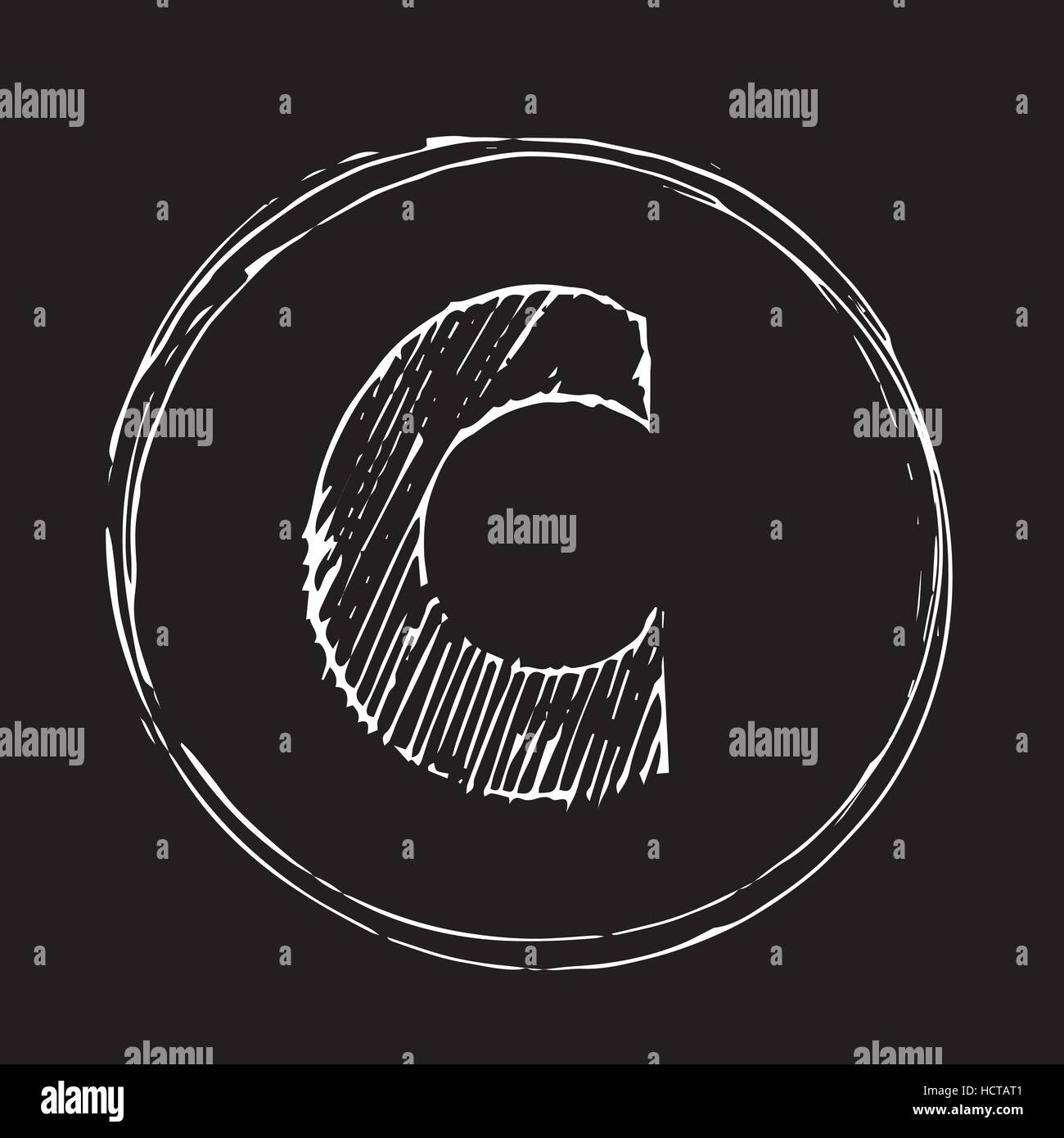Hand drawn vector letter C logo. Nest logo Stock Vector Image & Art - Alamy