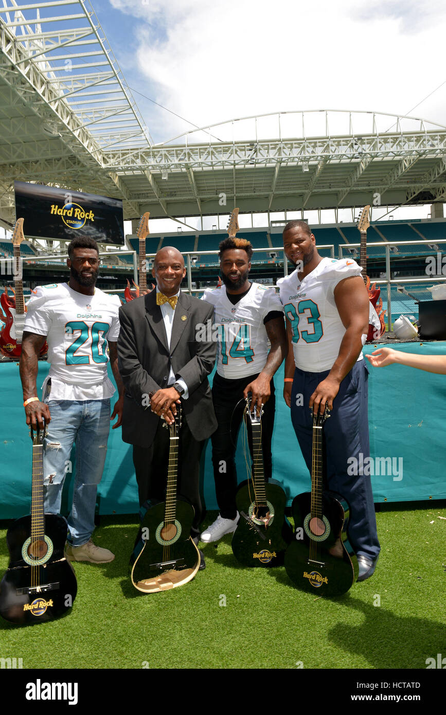 Miami Dolphins Stadium press conference for the stadium's new name ...
