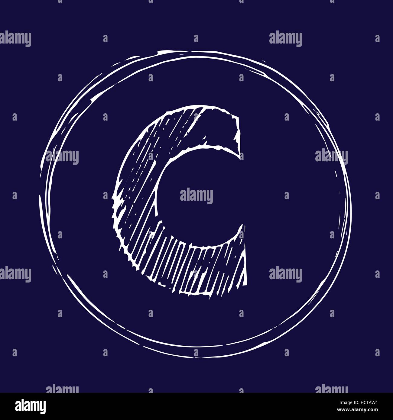 Hand drawn vector letter C logo. Nest logo Stock Vector Image & Art - Alamy