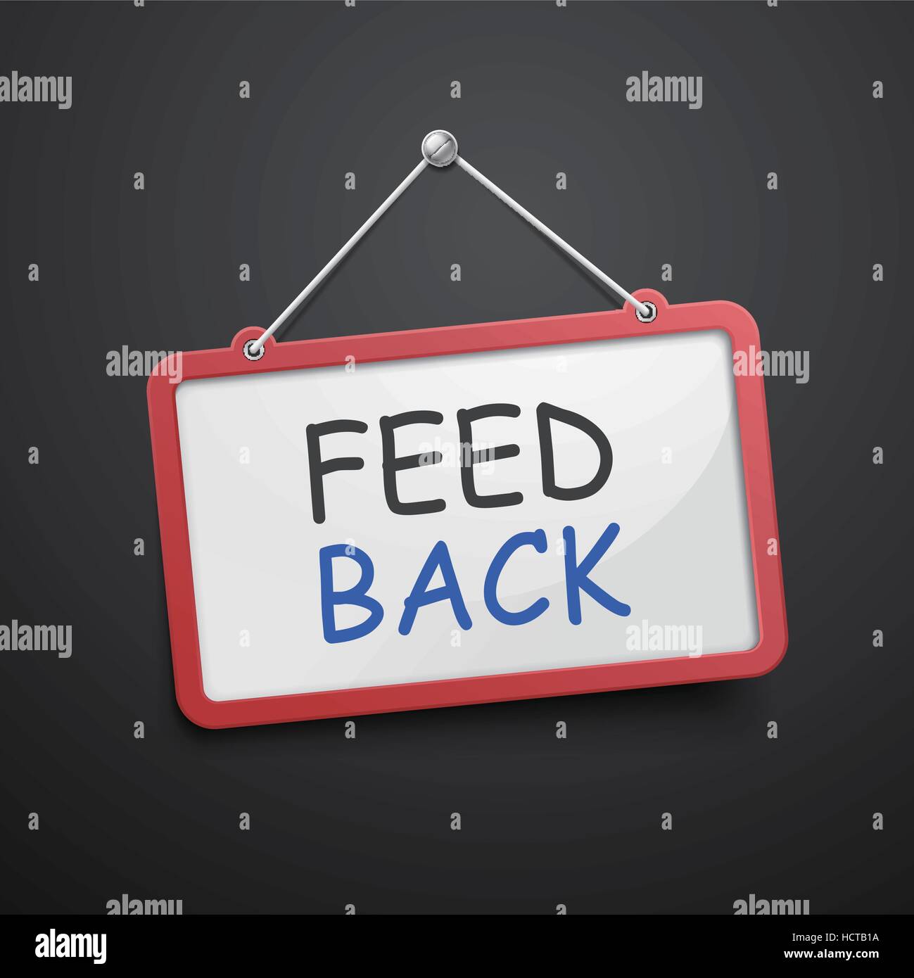 feedback hanging sign isolated on black wall Stock Vector Image & Art ...