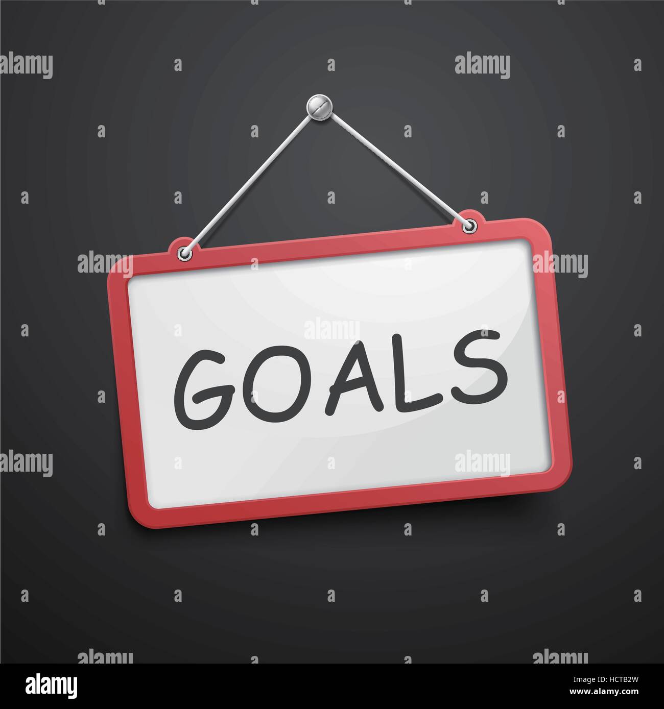 goals hanging sign isolated on black wall Stock Vector Image & Art - Alamy