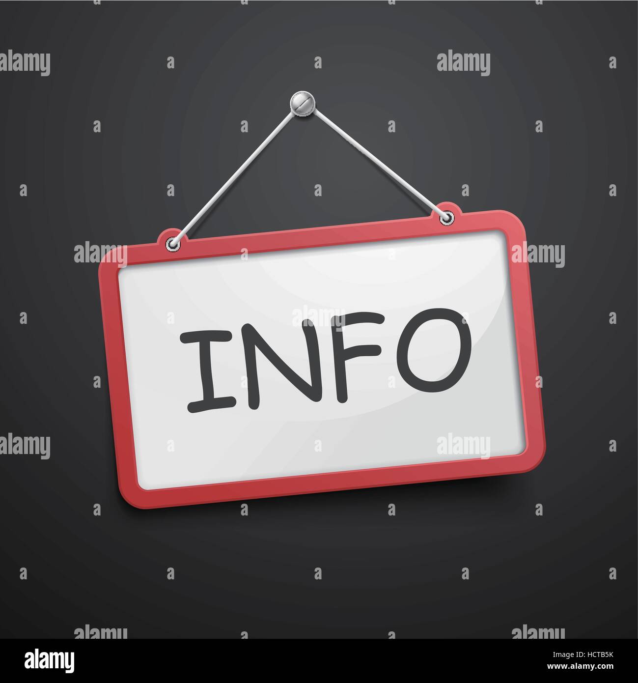 info hanging sign isolated on black wall Stock Vector Image & Art - Alamy