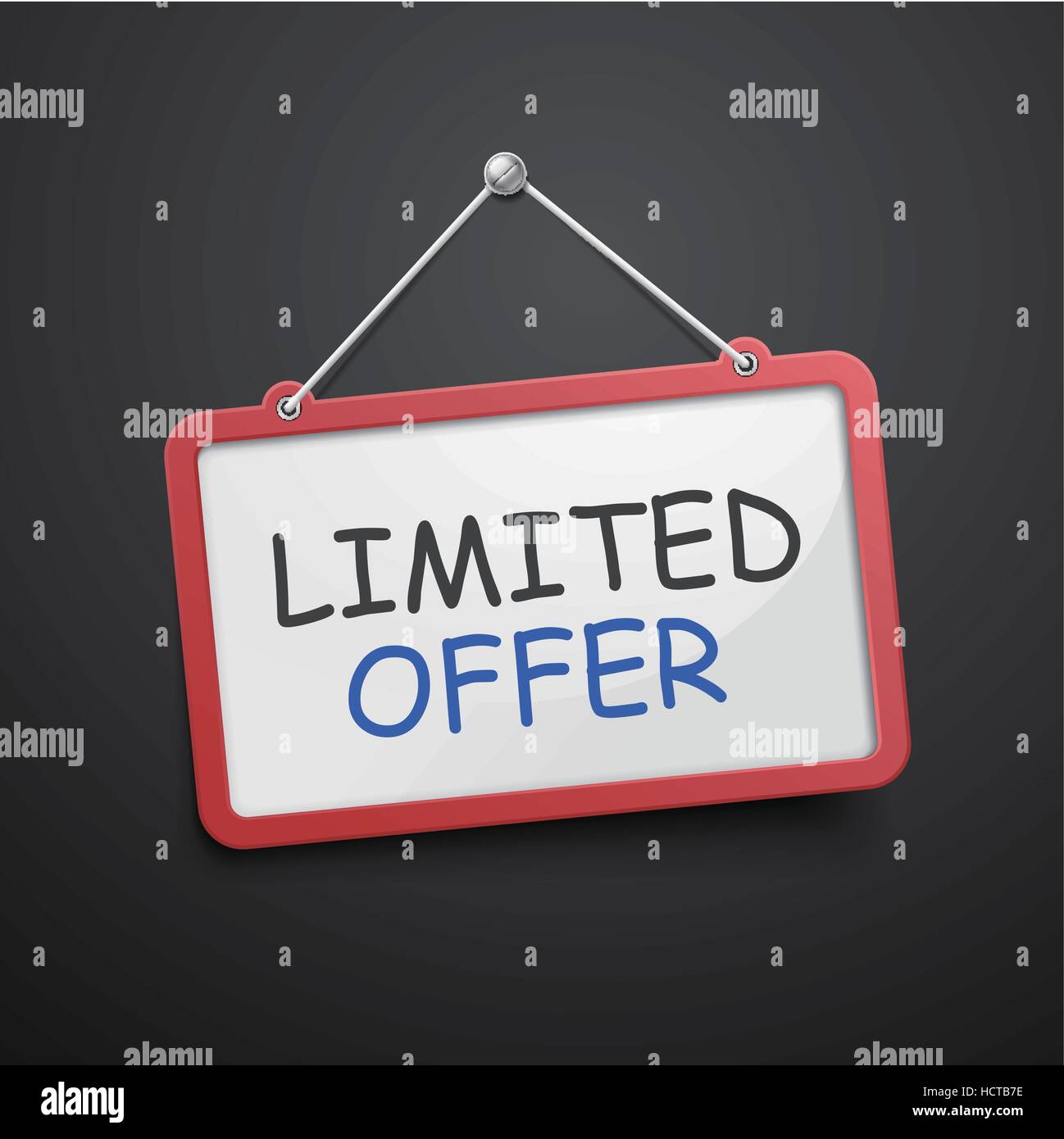 limited offer hanging sign isolated on black wall Stock Vector Image ...