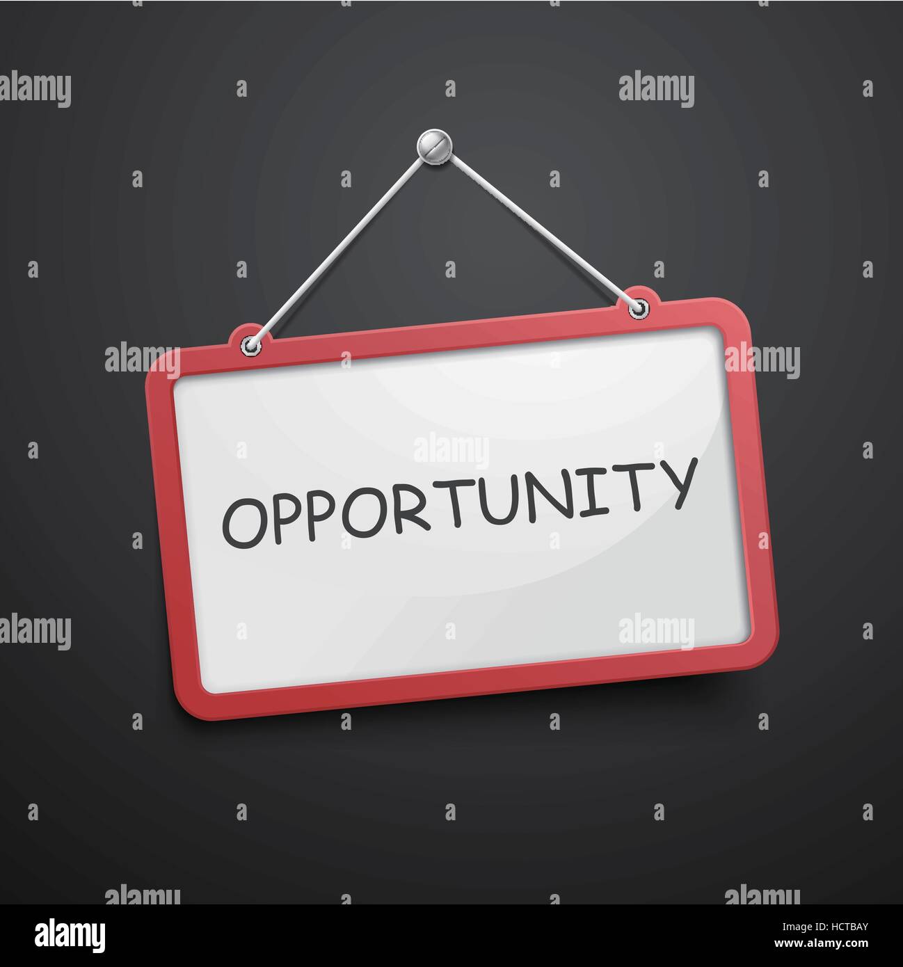 opportunity hanging sign isolated on black wall Stock Vector Image ...