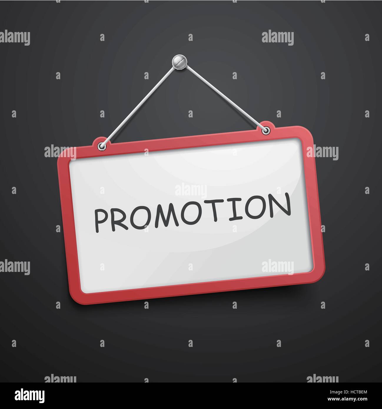 promotion hanging sign isolated on black wall Stock Vector Image & Art ...
