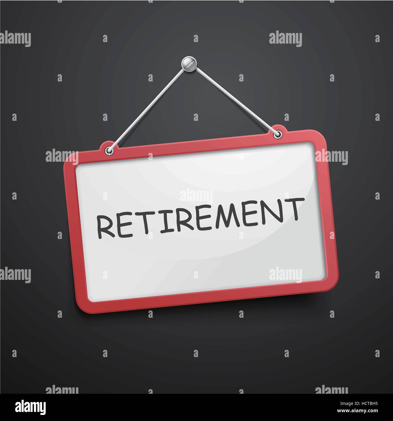 retirement hanging sign isolated on black wall Stock Vector Image & Art ...