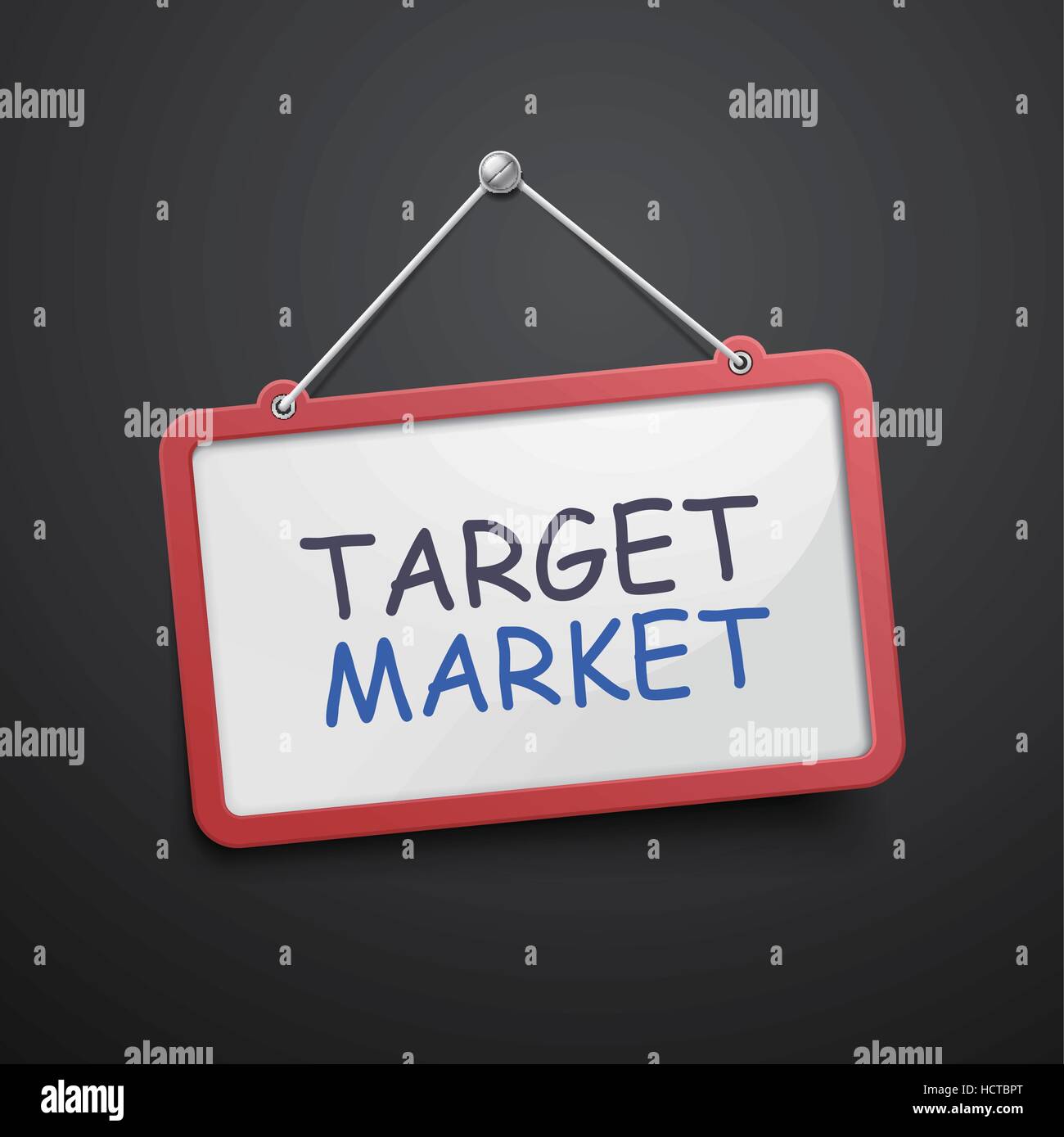 target market hanging sign isolated on black wall Stock Vector Image ...