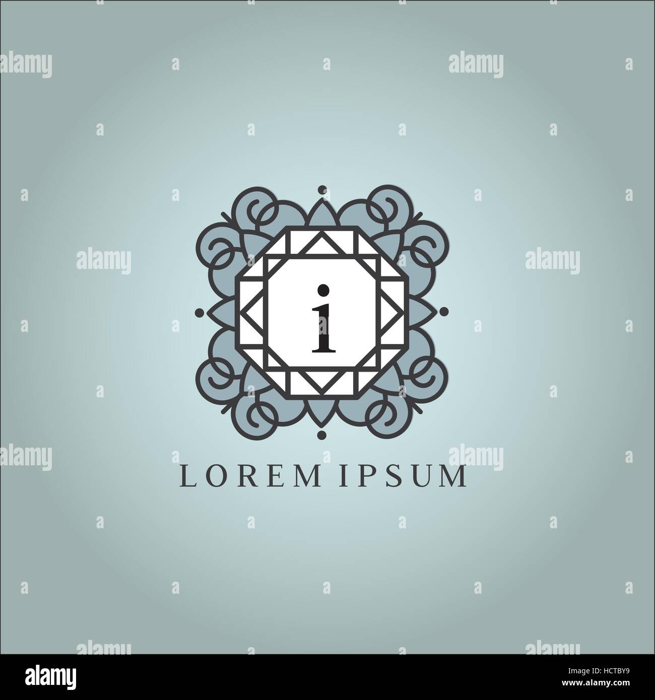 Linear monogram vector symbol logo. Premium letter i logotype. - Vector ...