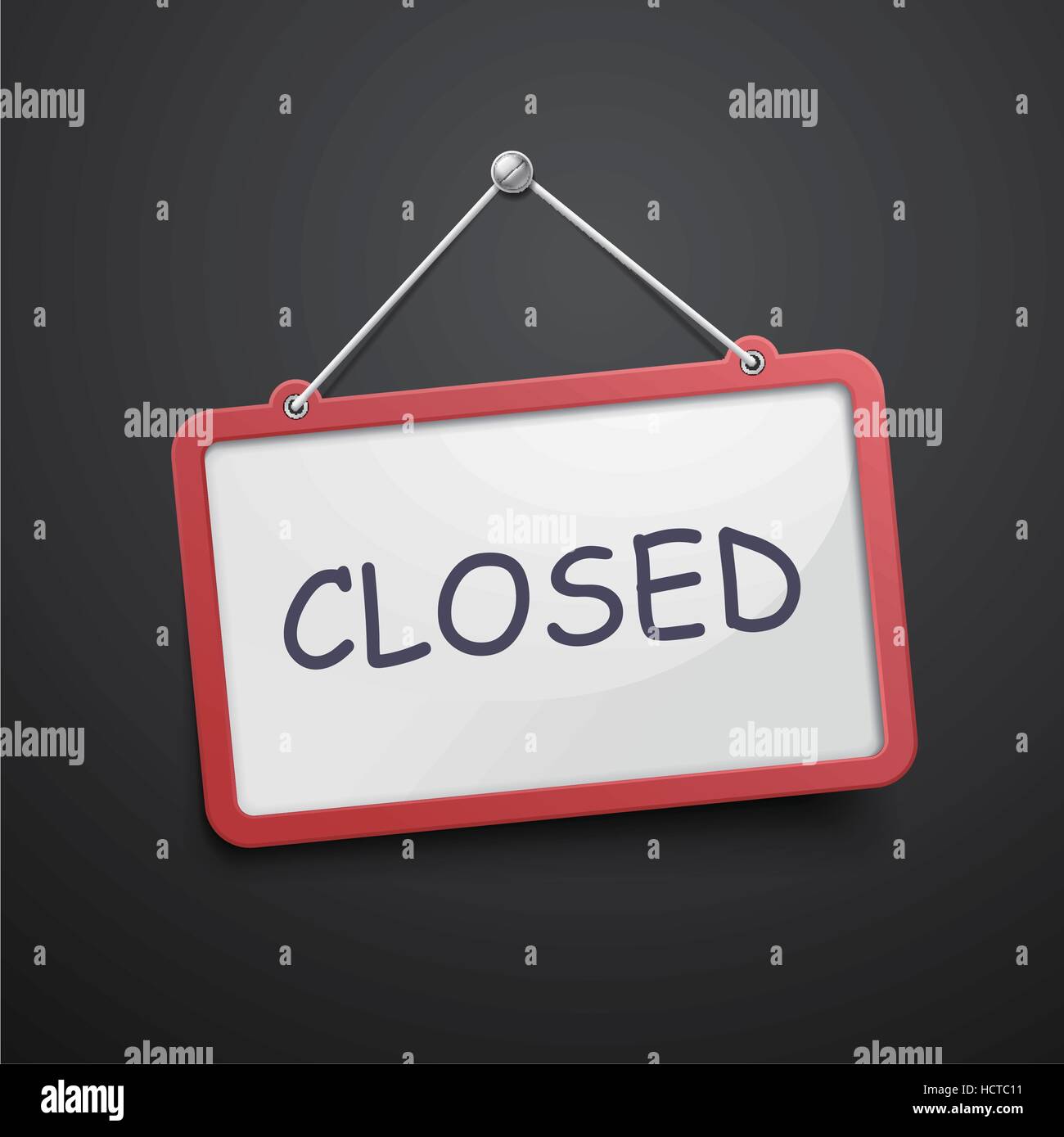 closed hanging sign isolated on black wall Stock Vector Image & Art - Alamy