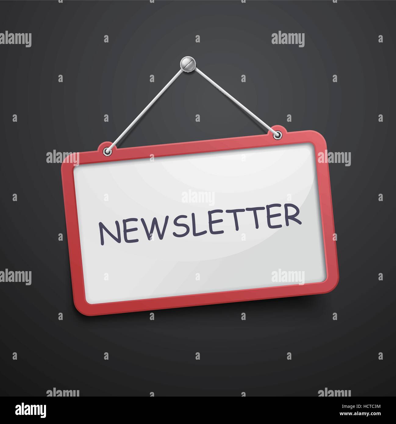 newsletter hanging sign isolated on black wall Stock Vector Image & Art ...