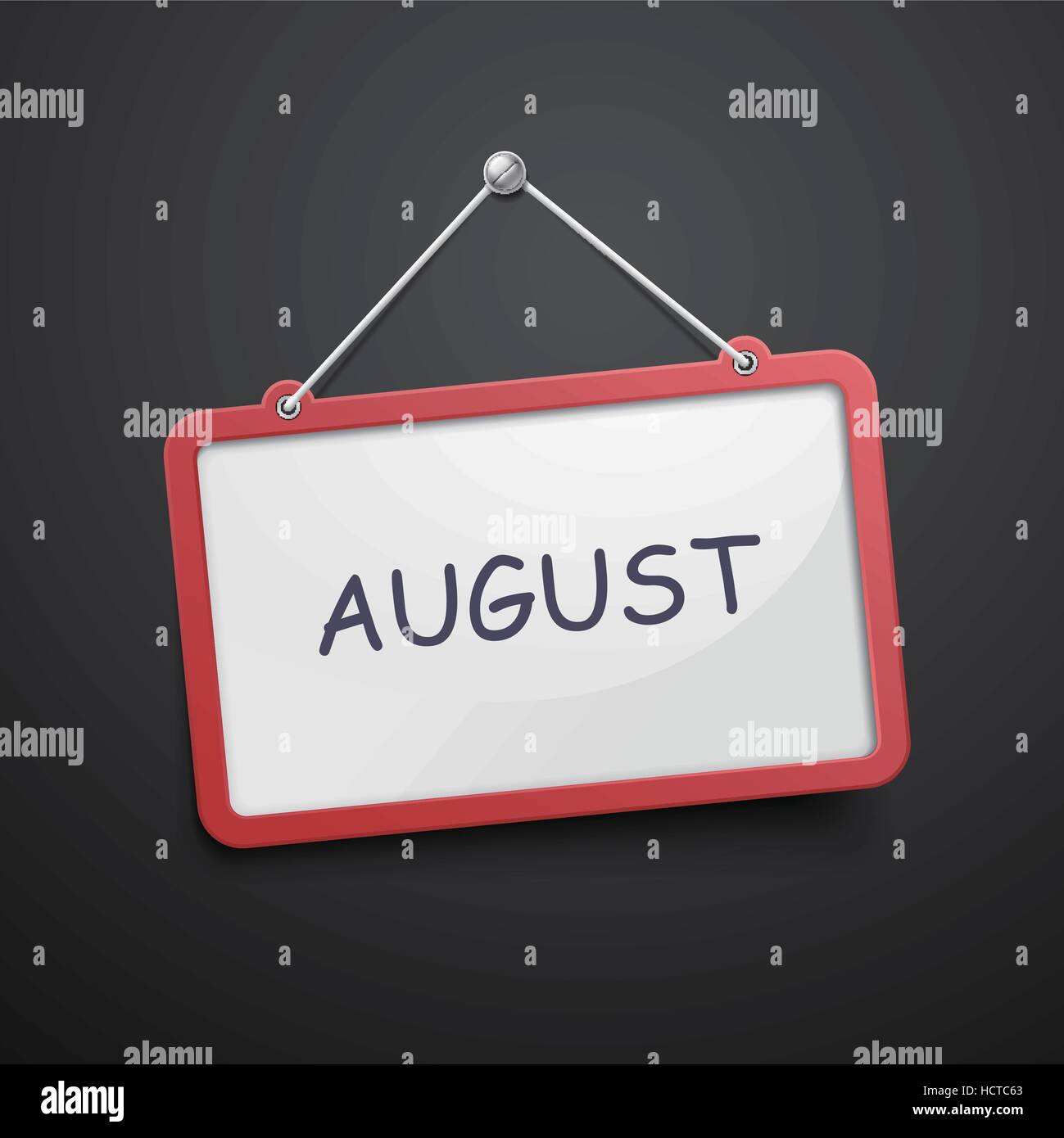 August hanging sign isolated on black wall Stock Vector Image & Art - Alamy