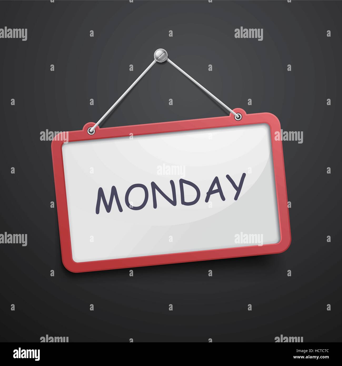 Monday hanging sign isolated on black wall Stock Vector Image & Art - Alamy