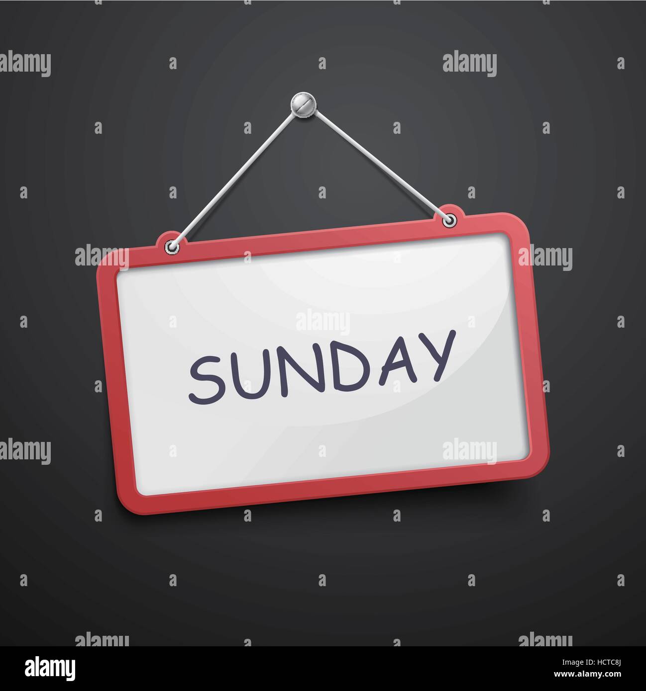 Sunday hanging sign isolated on black wall Stock Vector Image & Art - Alamy