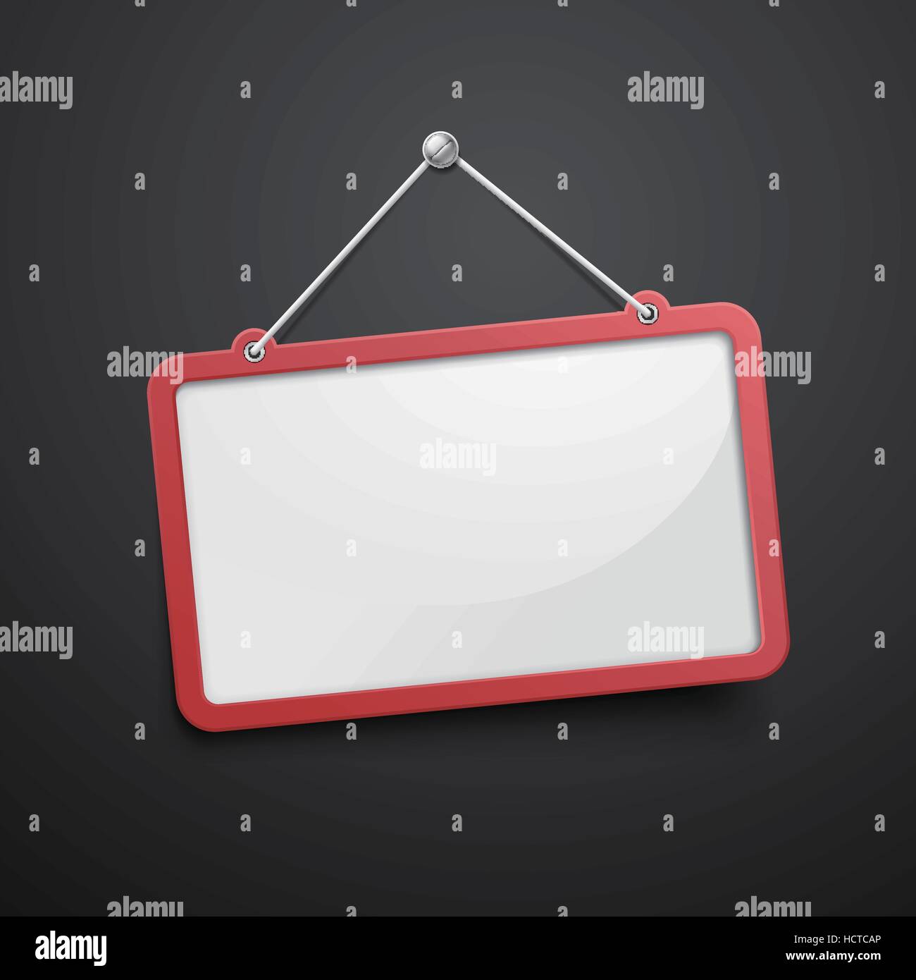 blank hanging sign isolated on black background Stock Vector Image ...