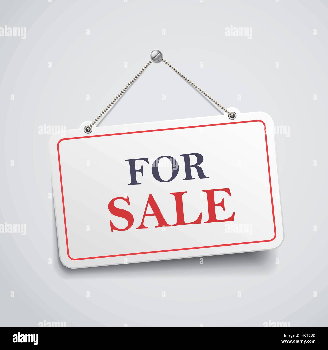 apartment or house for sale hanging sign isolated on white wall Stock ...