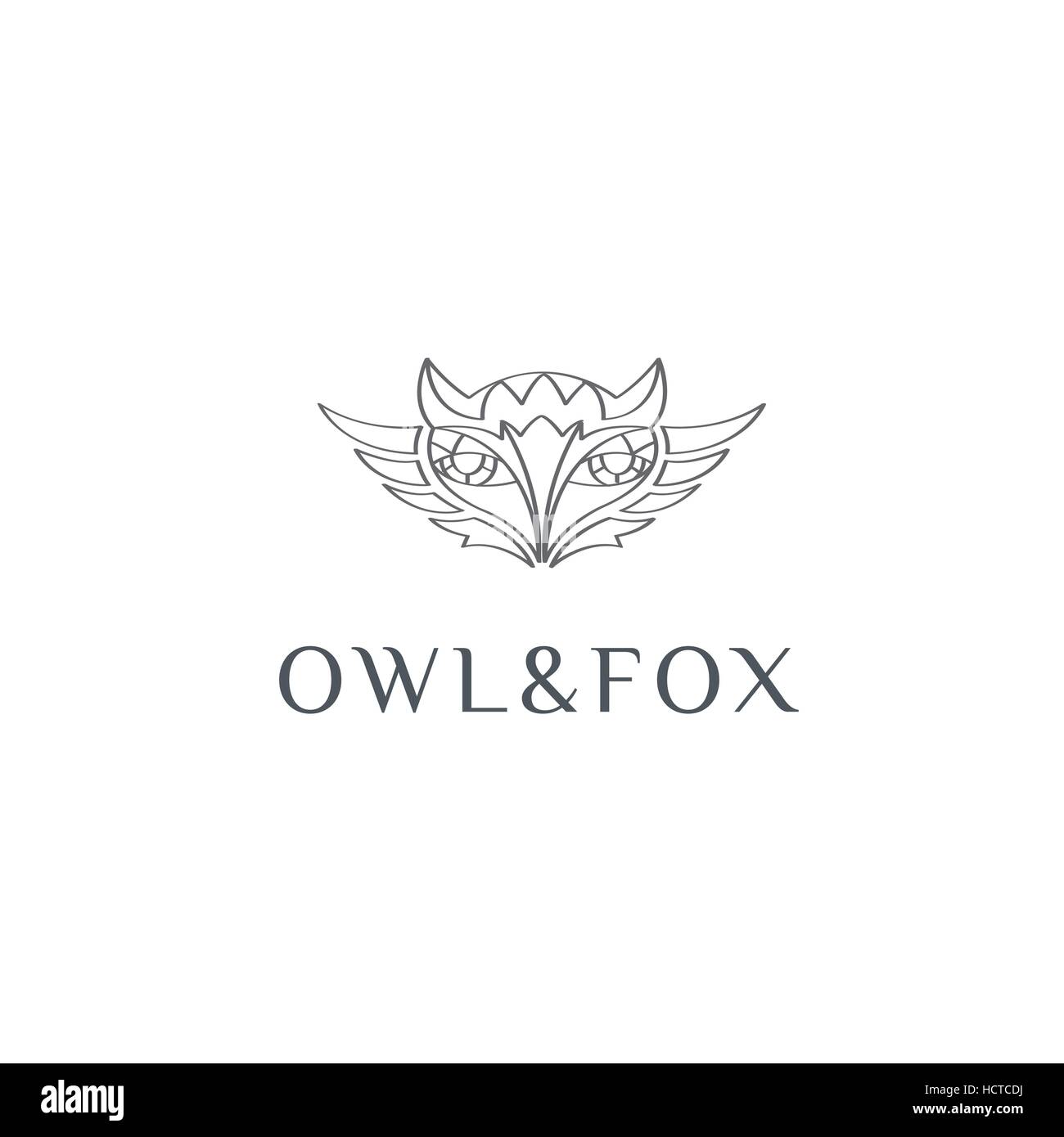 Owl and fox vector logo Stock Vector Image & Art - Alamy