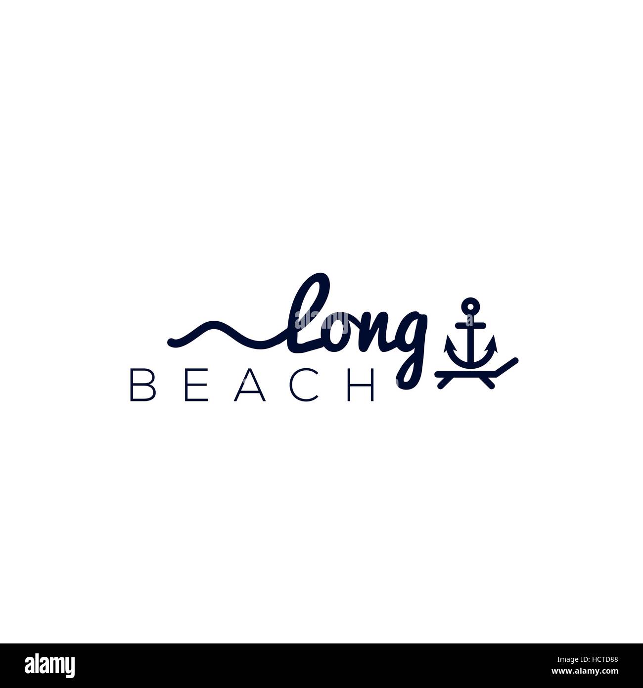 Beach vector logo. Beach emblem. Summer brand identity. Resort label ...