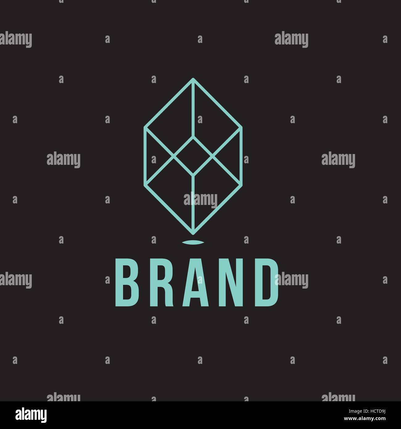 Architecture vector logo. Cube brand identity. Packaging emblem Stock ...