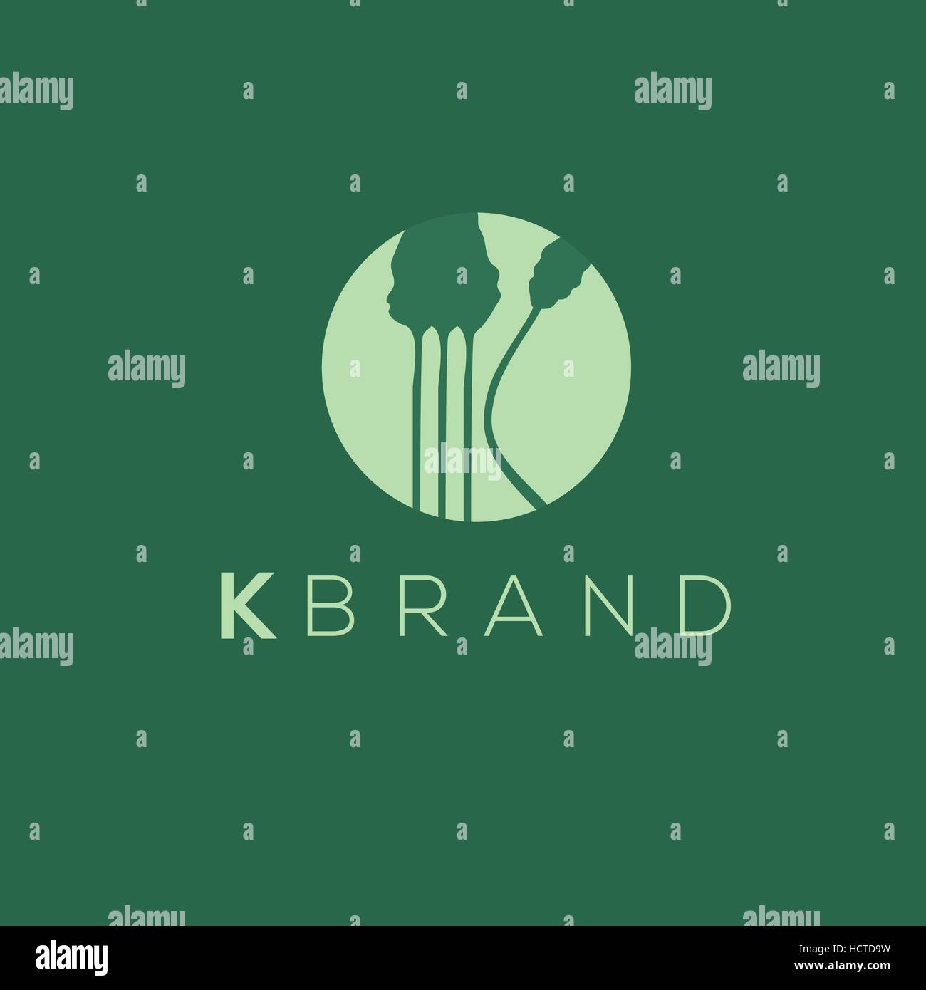 K letter logo. Trees vector logo. Forest emblem Stock Vector Image ...