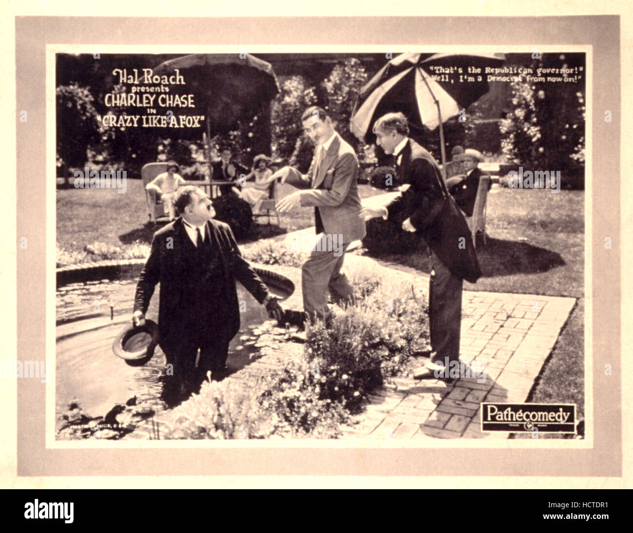 CRAZY LIKE A FOX, Oliver Hardy, Charley Chase, Al Hallett, 1926 Stock ...