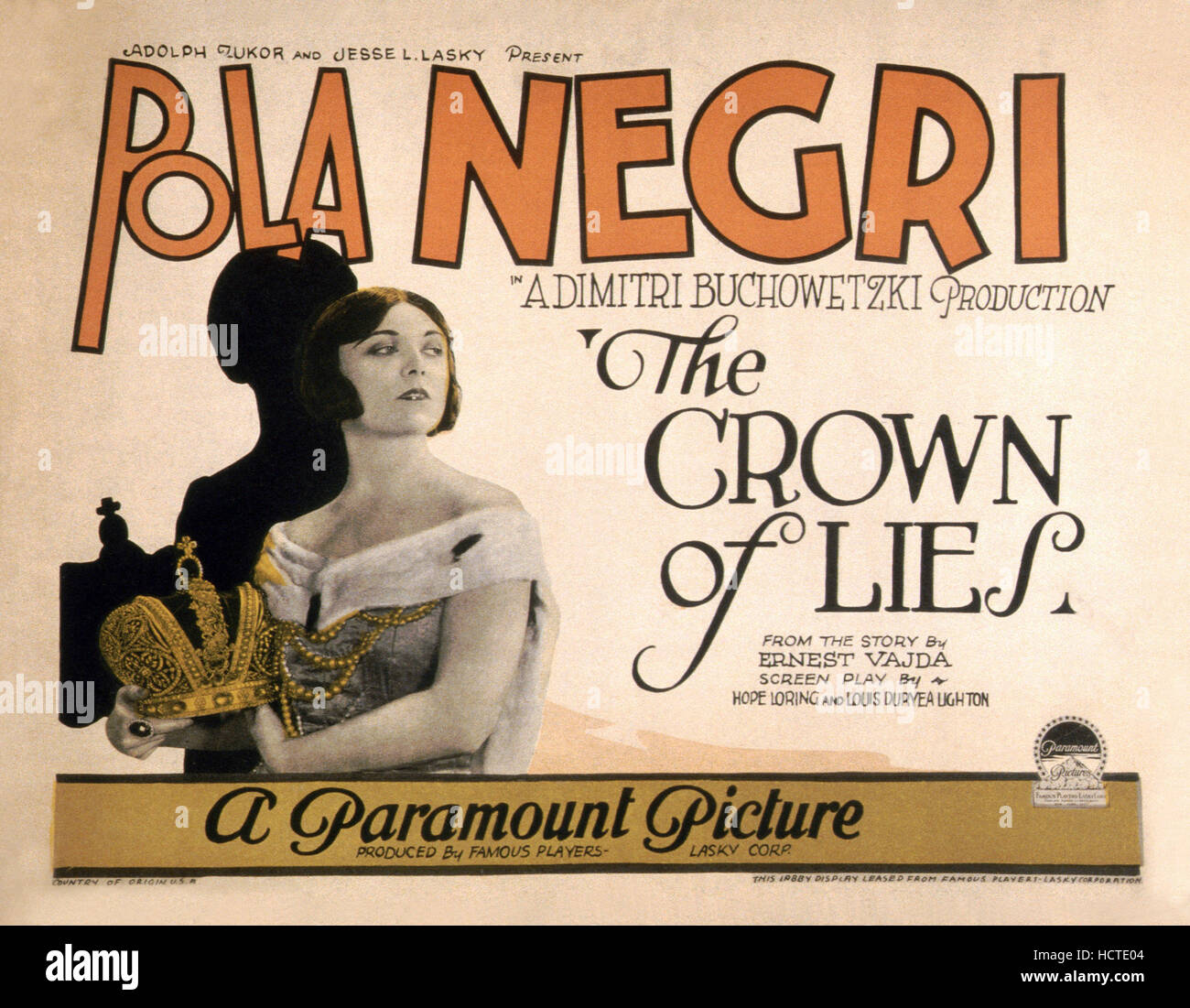 THE CROWN OF LIES, Pola Negri, 1926 Stock Photo - Alamy