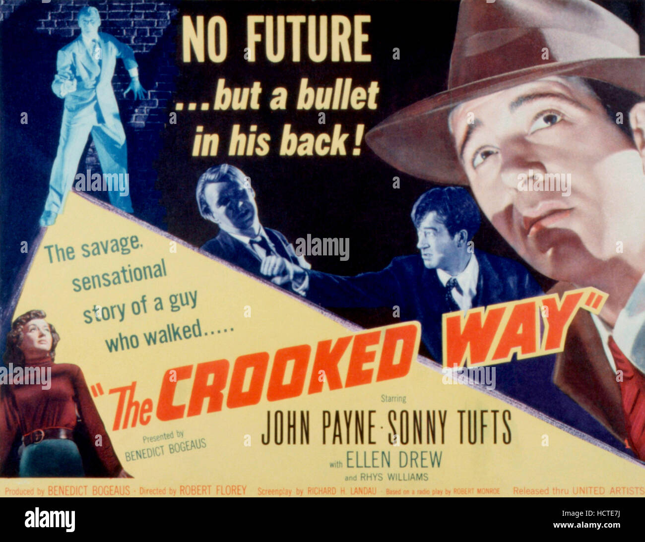 THE CROOKED WAY, John Payne, Ellen Drew, Sonny Tufts, 1949 Stock Photo ...