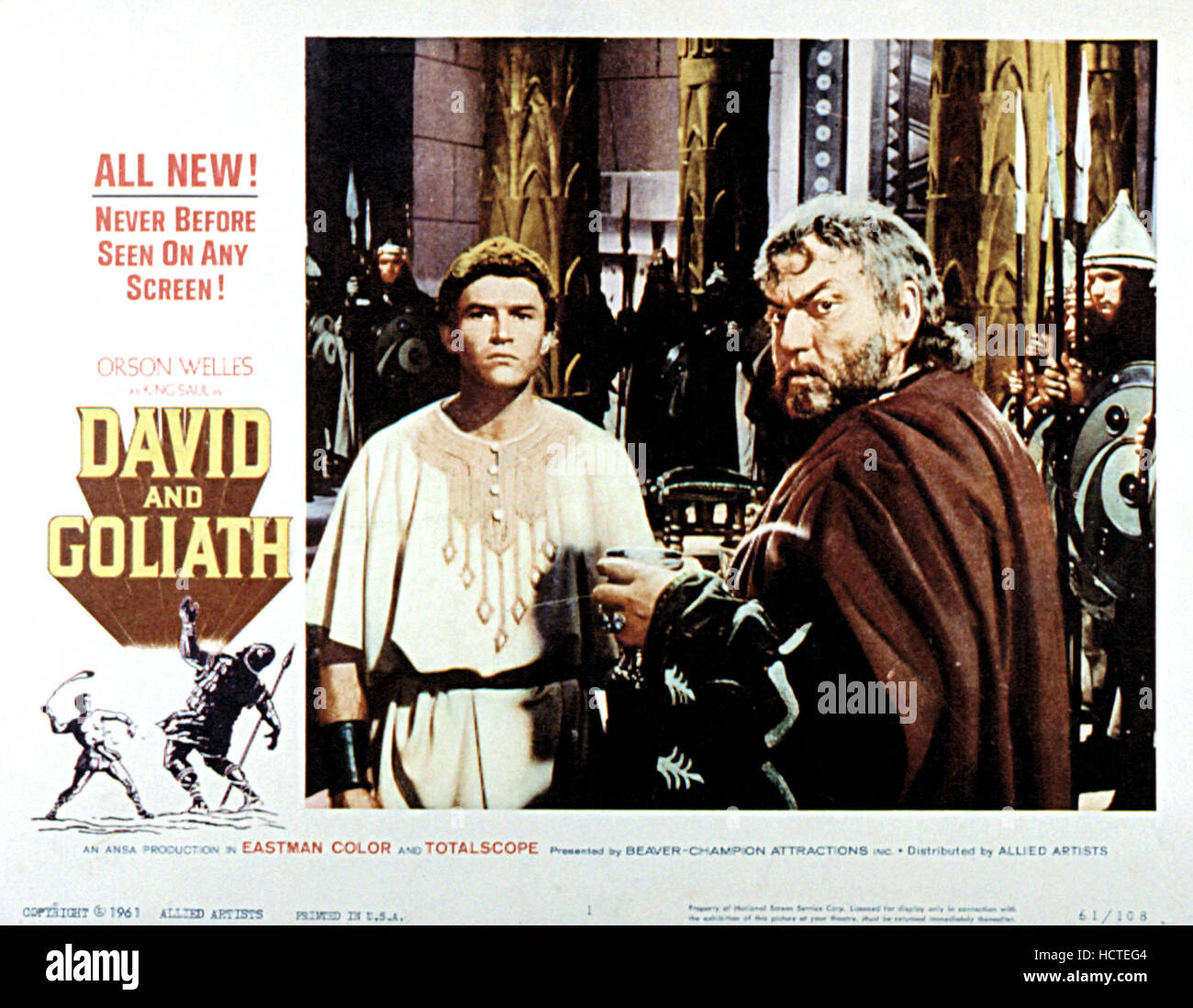 DAVID AND GOLIATH, Ivo Payer, Orson Welles, 1960 [US: 1961] Stock Photo ...
