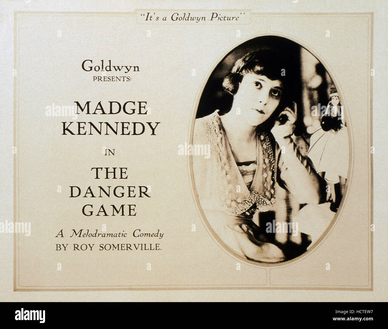 THE DANGER GAME, US poster, Madge Kennedy, 1918 Stock Photo - Alamy