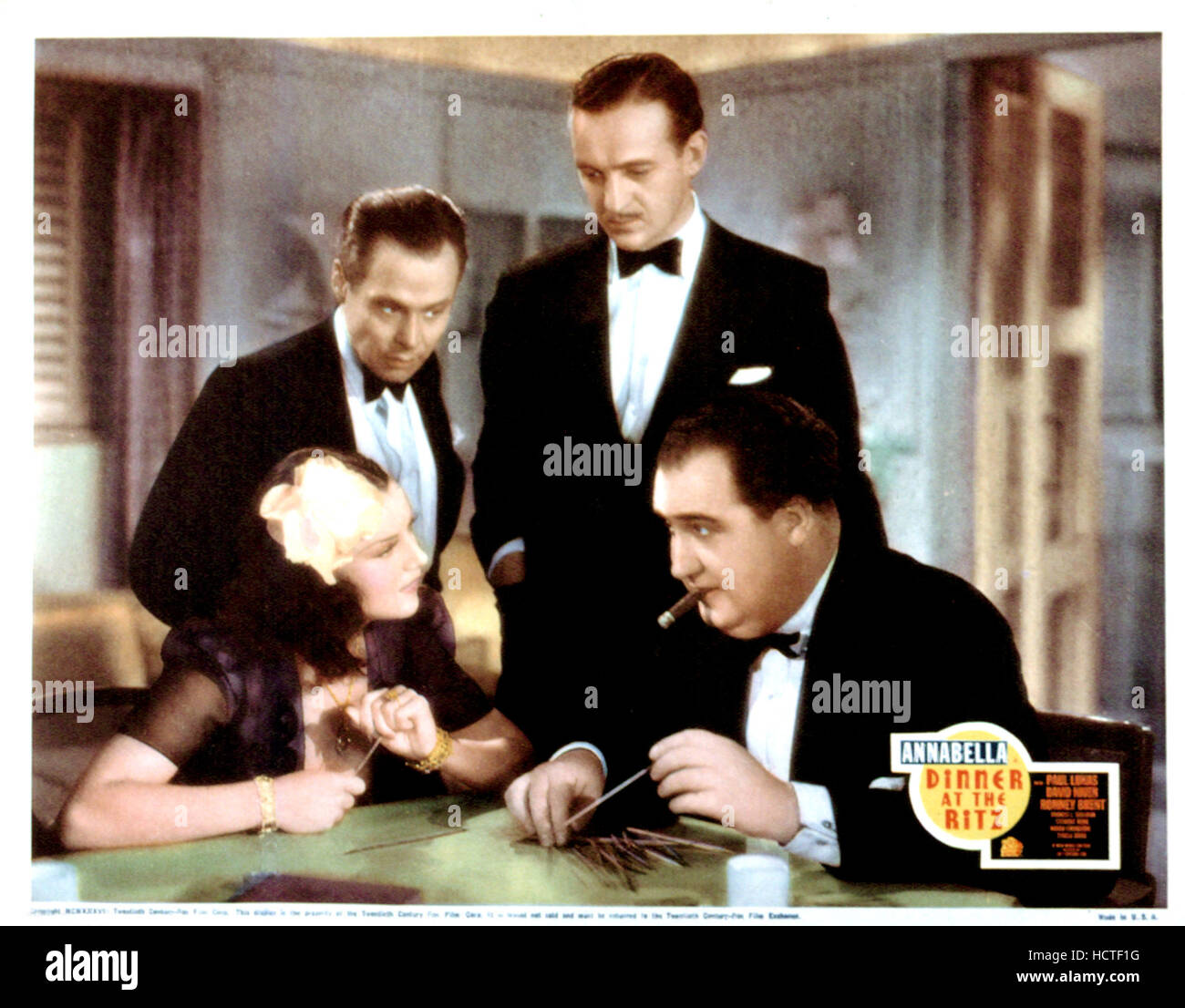 DINNER AT THE RITZ, Annabella, David Niven (3rd from left), Francis L ...