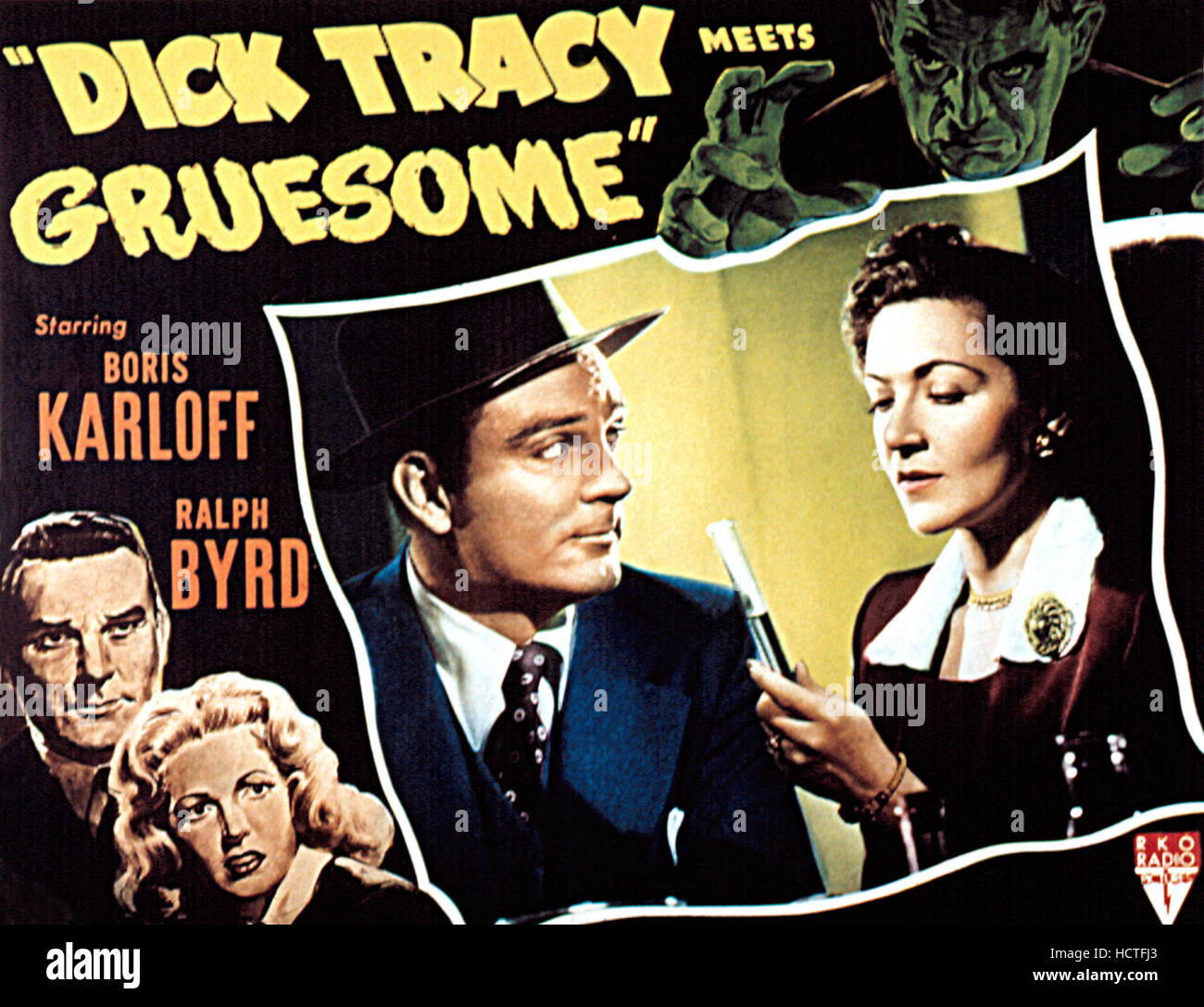 DICK TRACY MEETS GRUESOME, Ralph Byrd, June Clayworth, 1947 Stock Photo ...