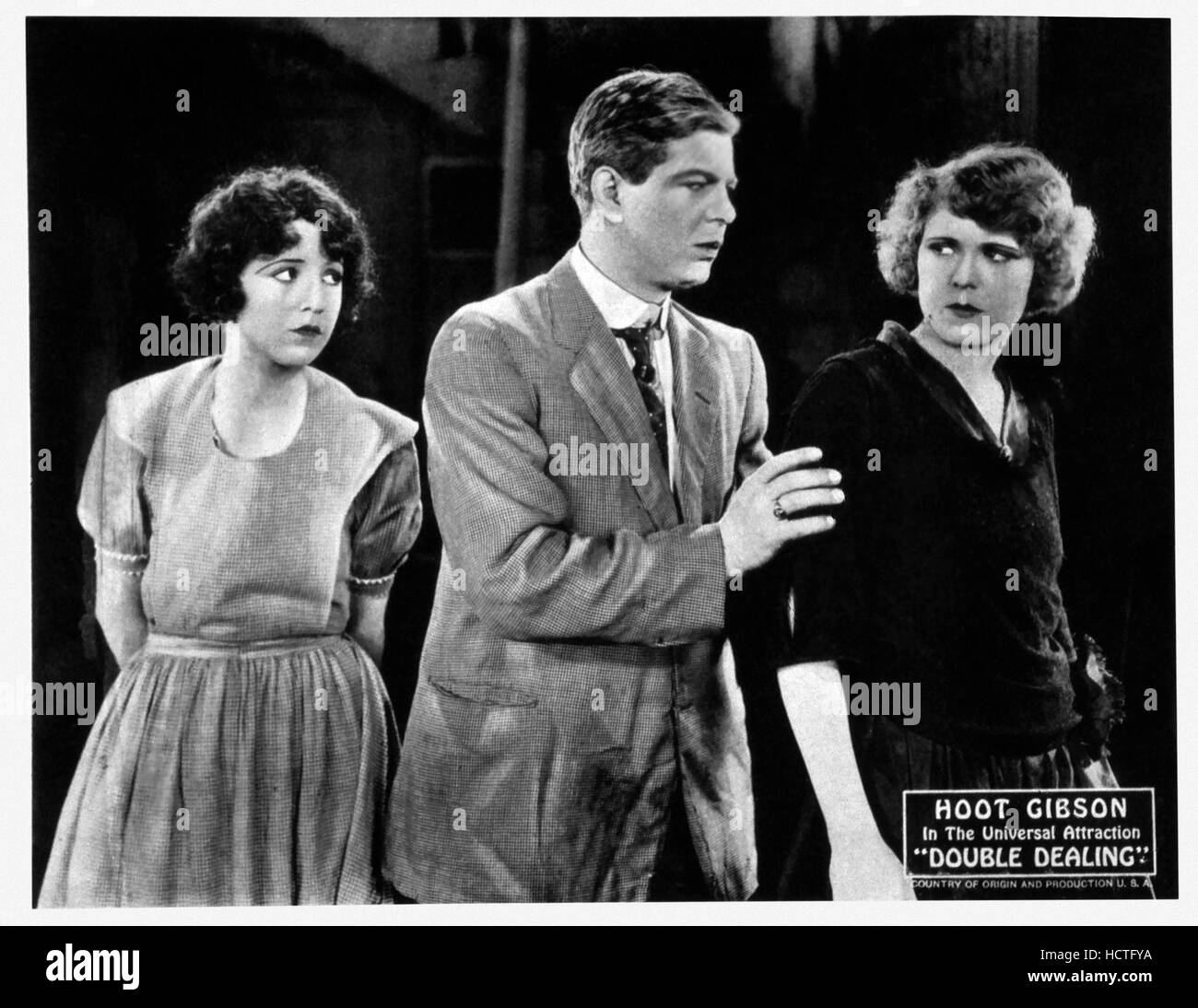 DOUBLE DEALING, US lobbycard, from left: Helen Ferguson, Hoot Gibson ...