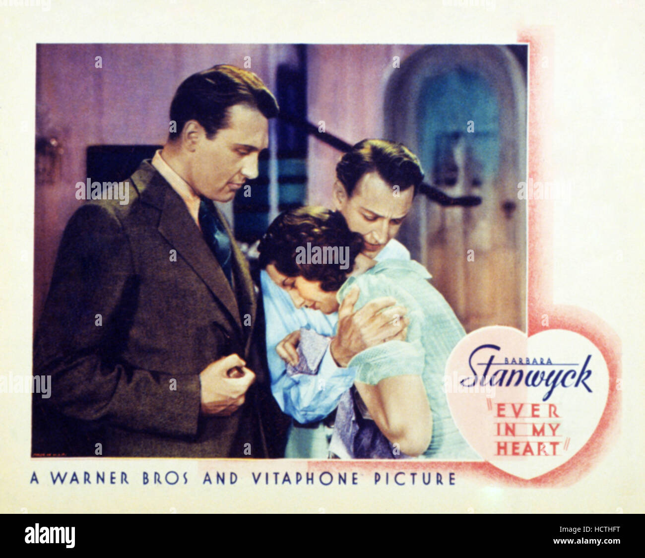 EVER IN MY HEART, lobbycard, l-r: Ralph Bellamy, Barbara Stanwyck, Otto ...