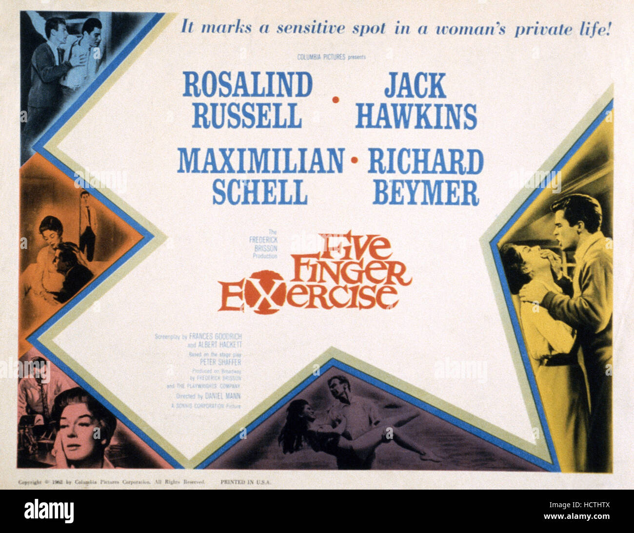 FIVE FINGER EXERCISE, face to face from left: Rosalind Russell, Richard ...