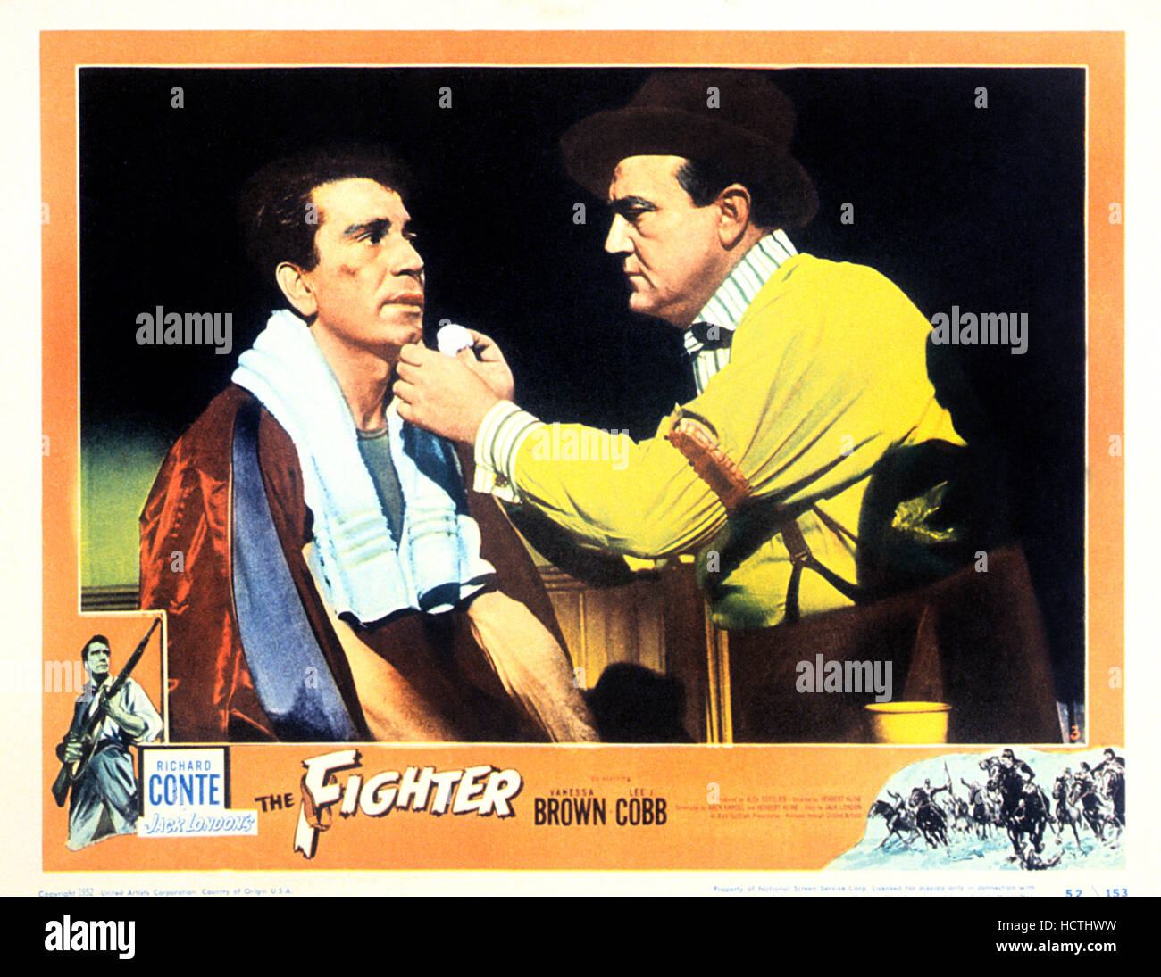 THE FIGHTER, left: Richard Conte on lobbycard, 1952 Stock Photo - Alamy