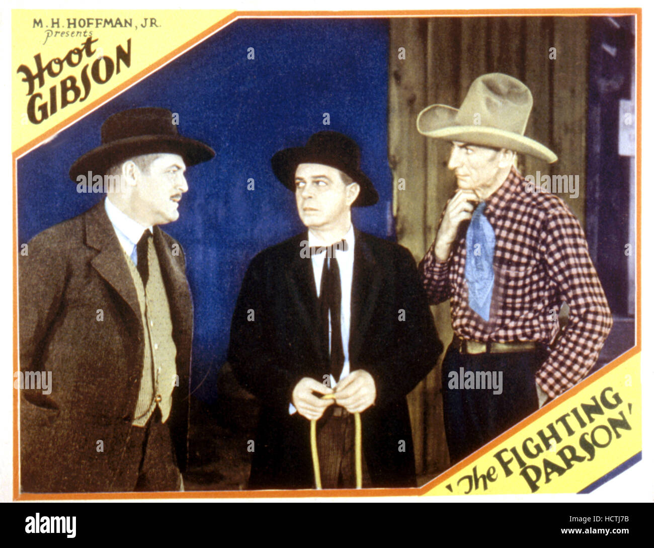 THE FIGHTING PARSON, 'Skeeter' Bill Robbins (center), Hoot Gibson (r ...