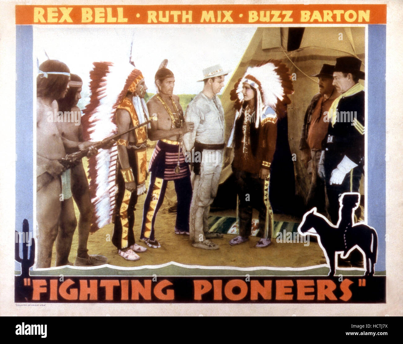 FIGHTING PIONEERS, center left: Rex Bell, center right: Ruth Mix, 1935 ...
