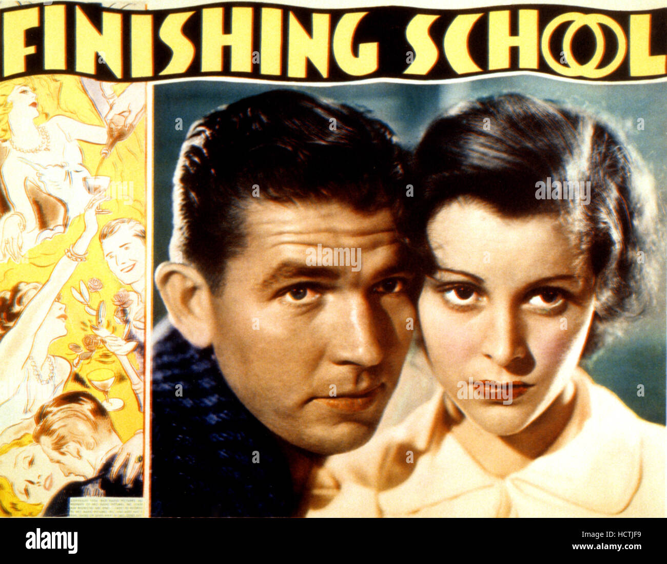 FINISHING SCHOOL, l-r: Bruce Cabot, Frances Dee on lobbycard, 1934 ...