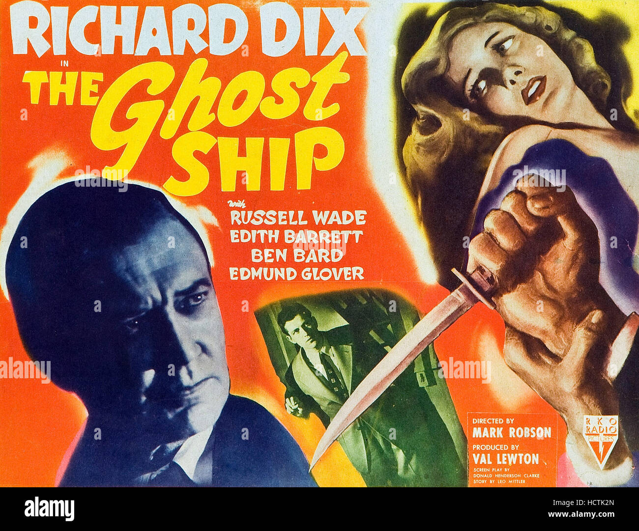 THE GHOST SHIP, Richard Dix, Russell Wade, Edith Barrett, 1943 Stock ...