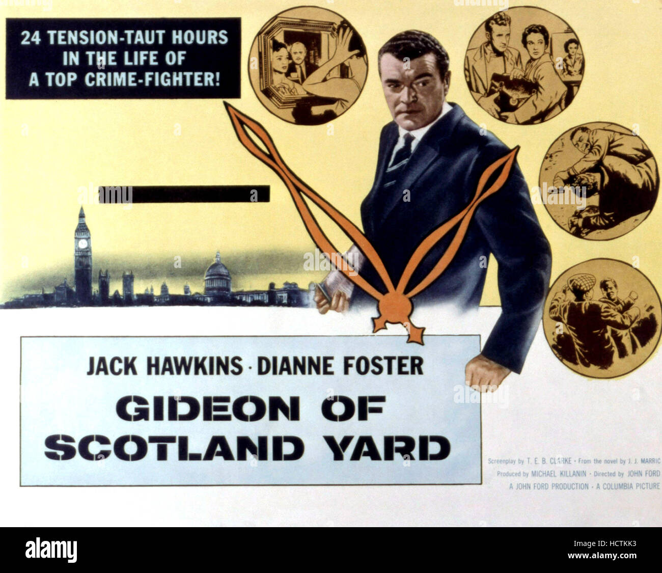 GIDEON OF SCOTLAND YARD, (aka GIDEON'S DAY), Jack Hawkins, 1958 Stock ...